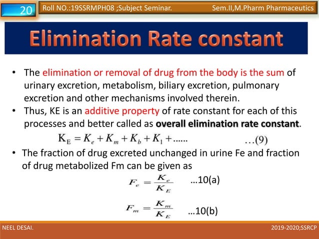 Neel desai (one compartment iv bolus parmacokinetic model) | PPT