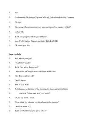 Natural English Elementary Scripts Unit 3 | PDF