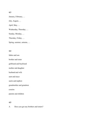 Natural English Elementary Scripts Unit 4 | PDF