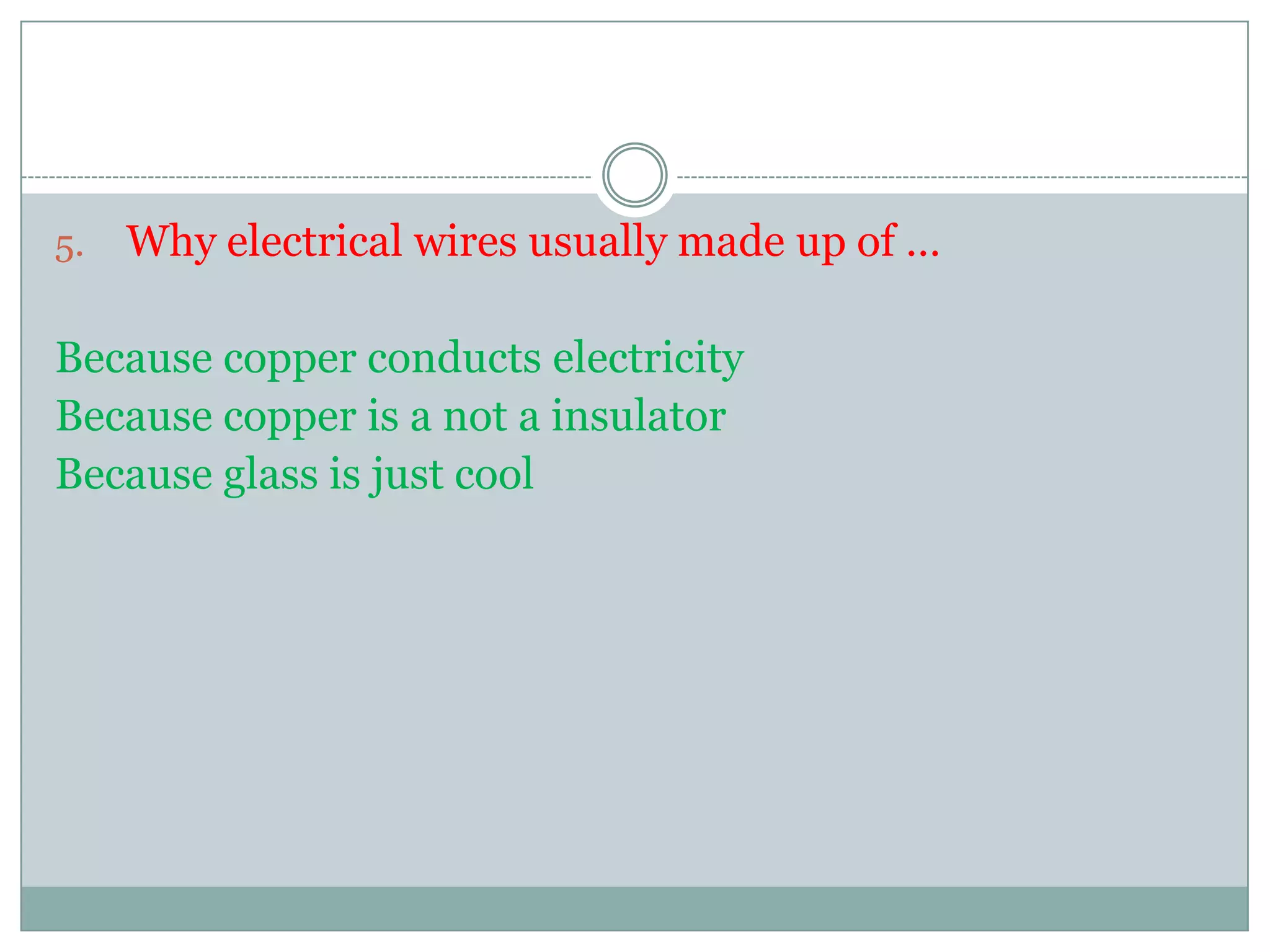 Conductors and Insulators-quiz | PPTX