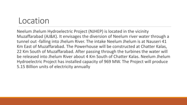 Neelum jehlum hydropower project | PPTX