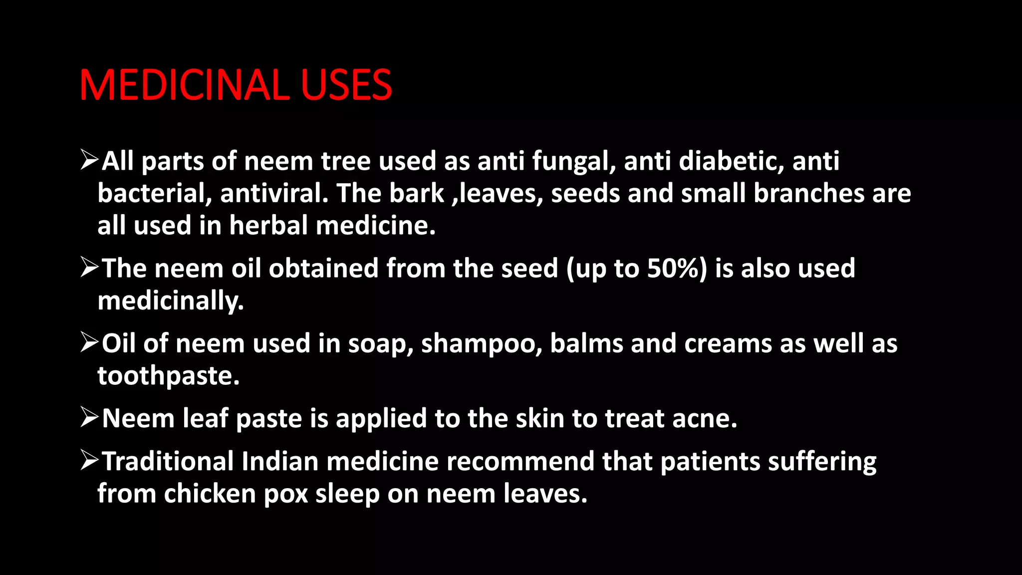 Neem and its cultivation and active constituents or phyto chemicals. | PPTX