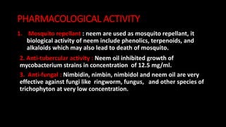Neem and its cultivation and active constituents or phyto chemicals. | PPTX