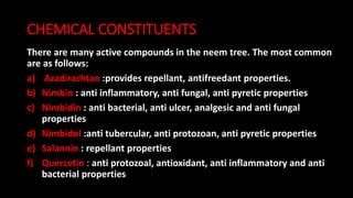 Neem and its cultivation and active constituents or phyto chemicals. | PPTX
