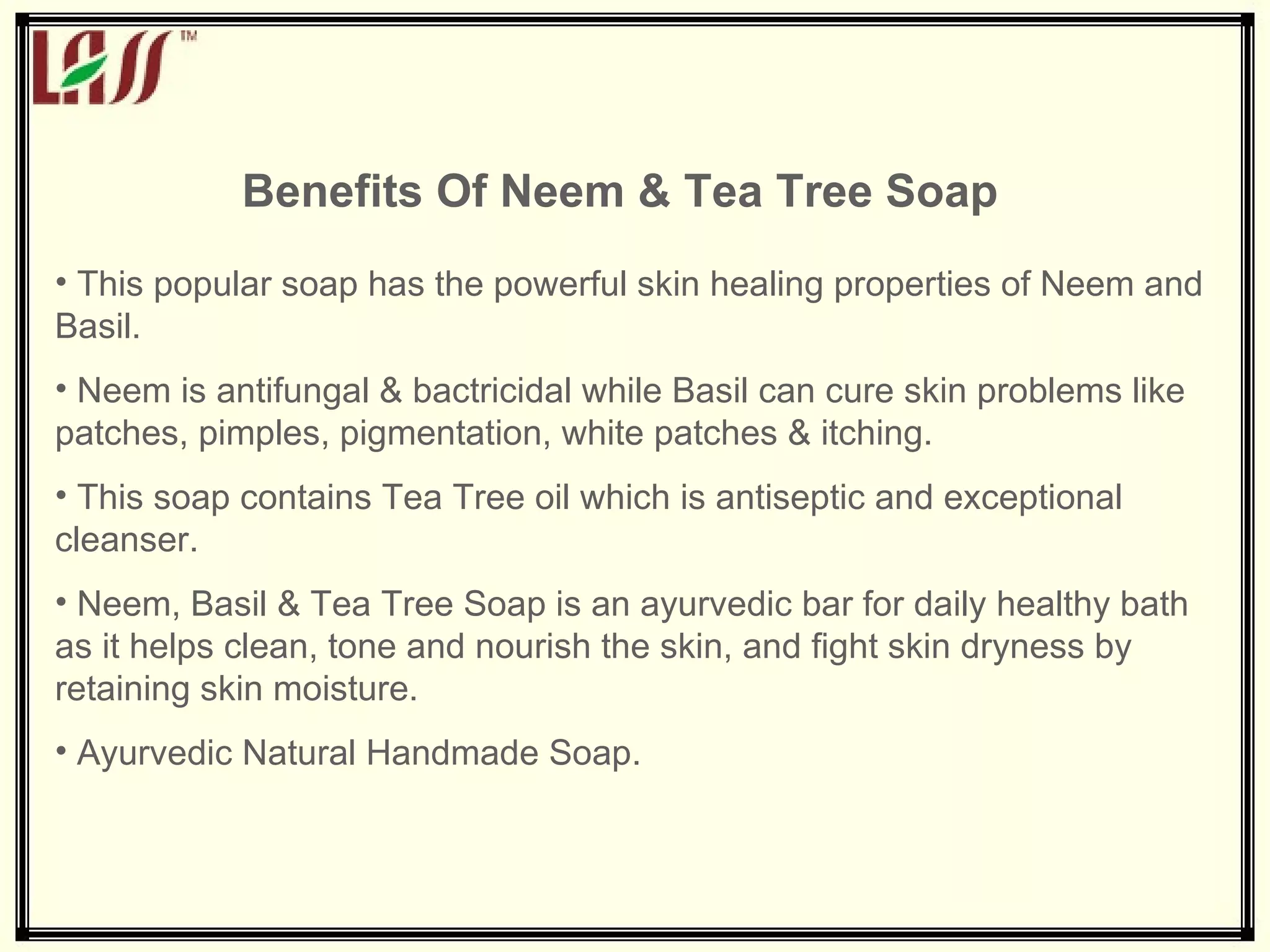 Neem, basil & tea tree soap | PPS