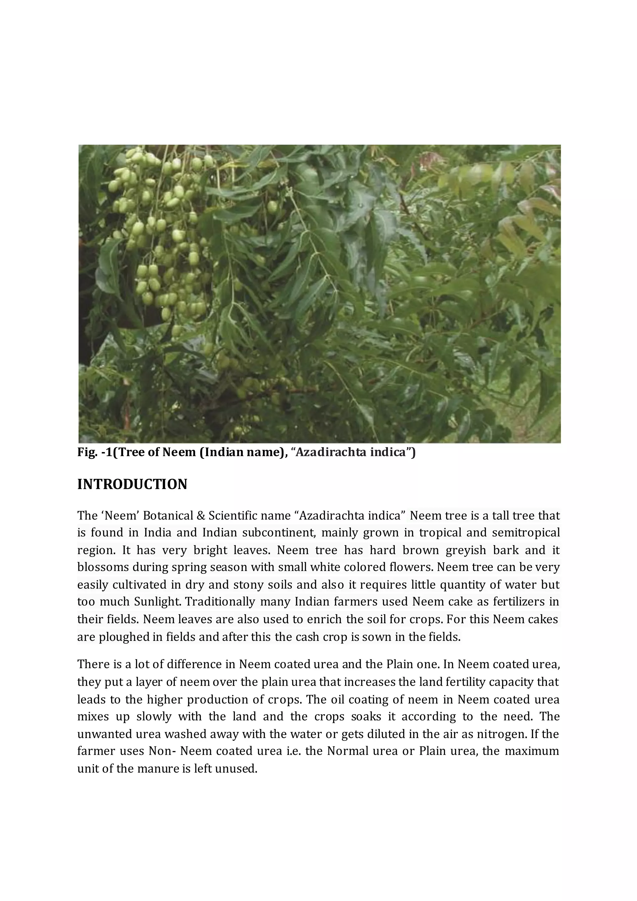 Neem coated urea an eco friendly approaches | PDF