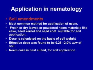Neem in nemas mgt by Vikas Bamel (2012) | PPT