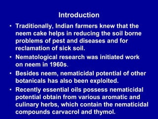 Neem Products in nemas mgt by Vikas Bamel (2012) | PPT