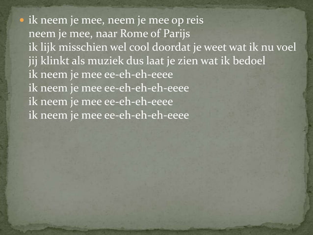 Neem je mee | PPT
