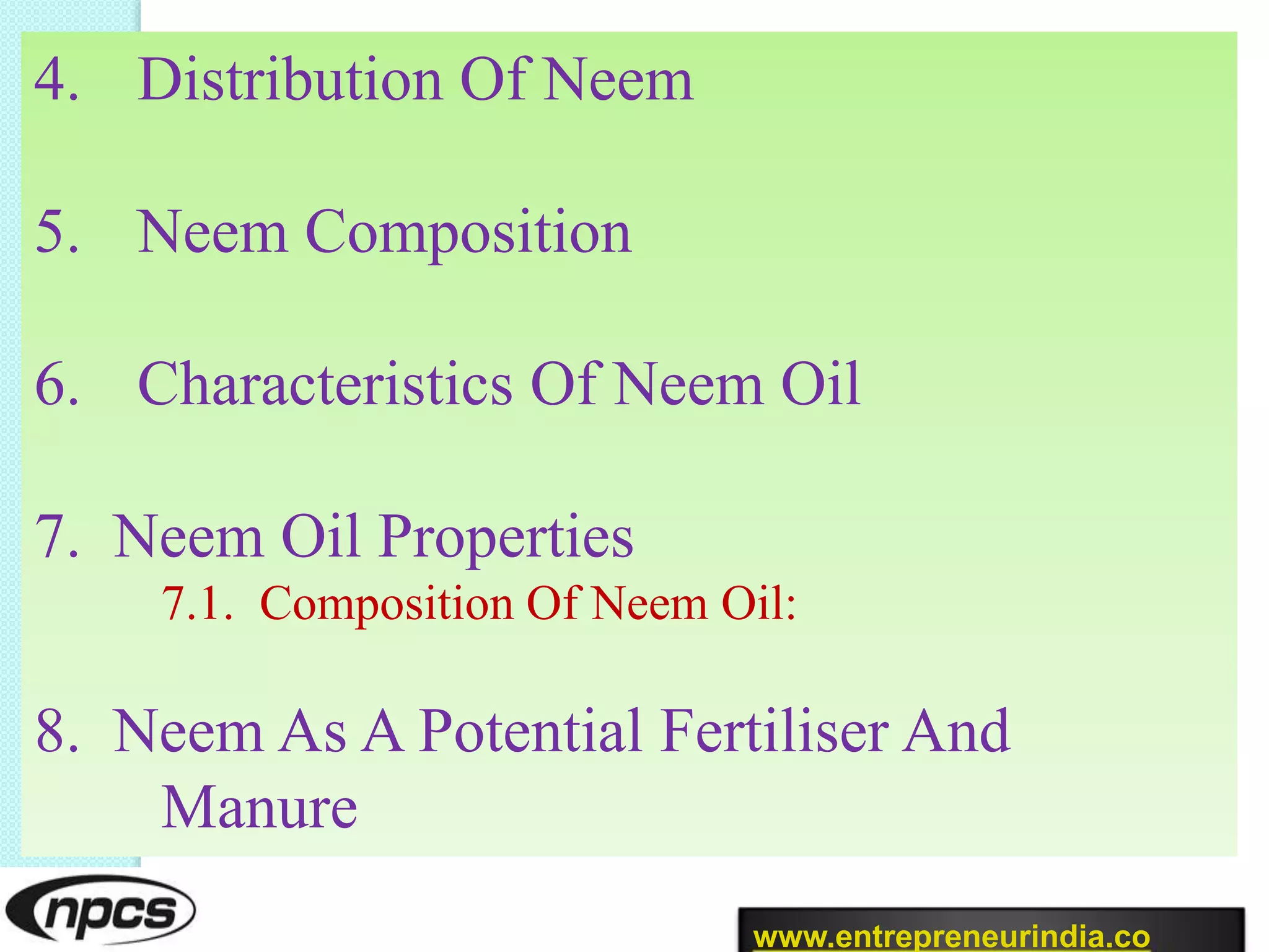 Neem Oil, Margosa Oil, Azadirachta indica - Manufacturing Plant ...