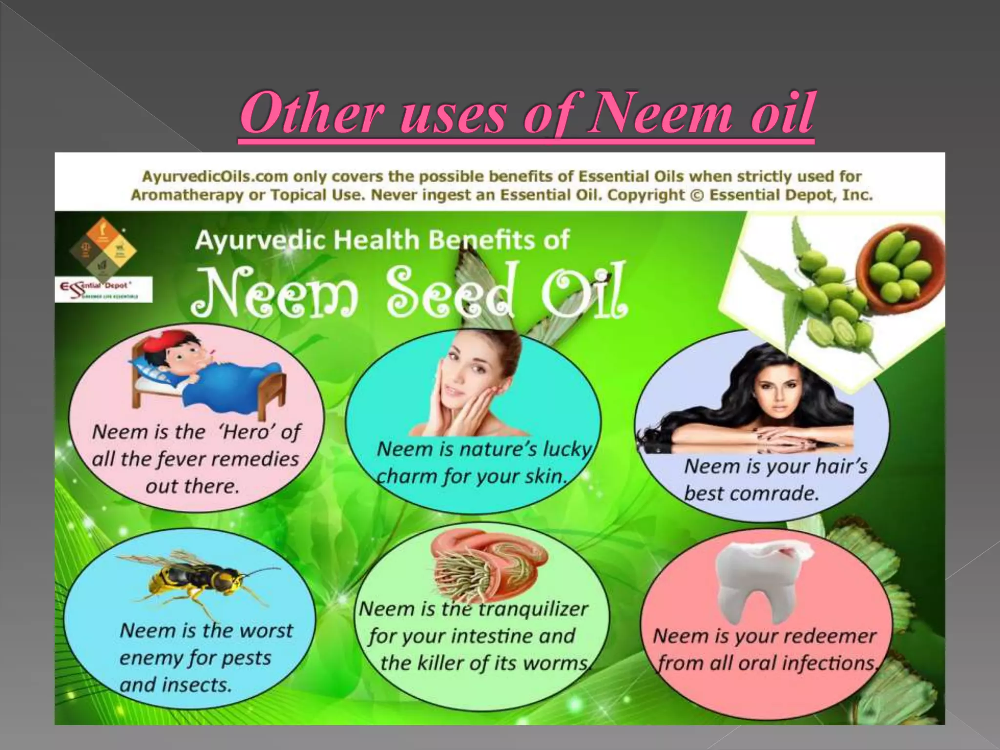 Neem Oil | Description | Chemical Constituents | Use | PPTX