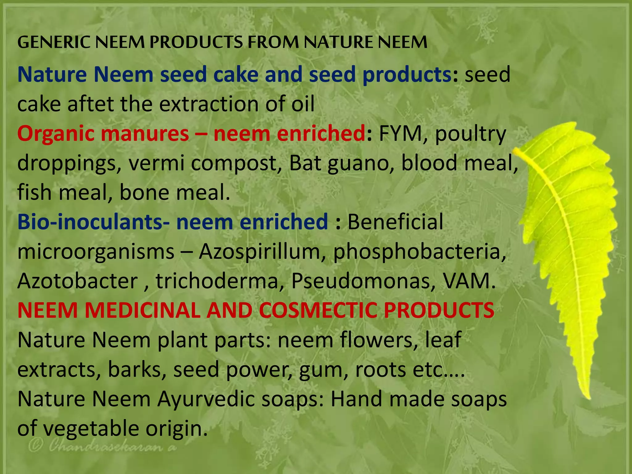 Neem products used in plant protection | PPTX