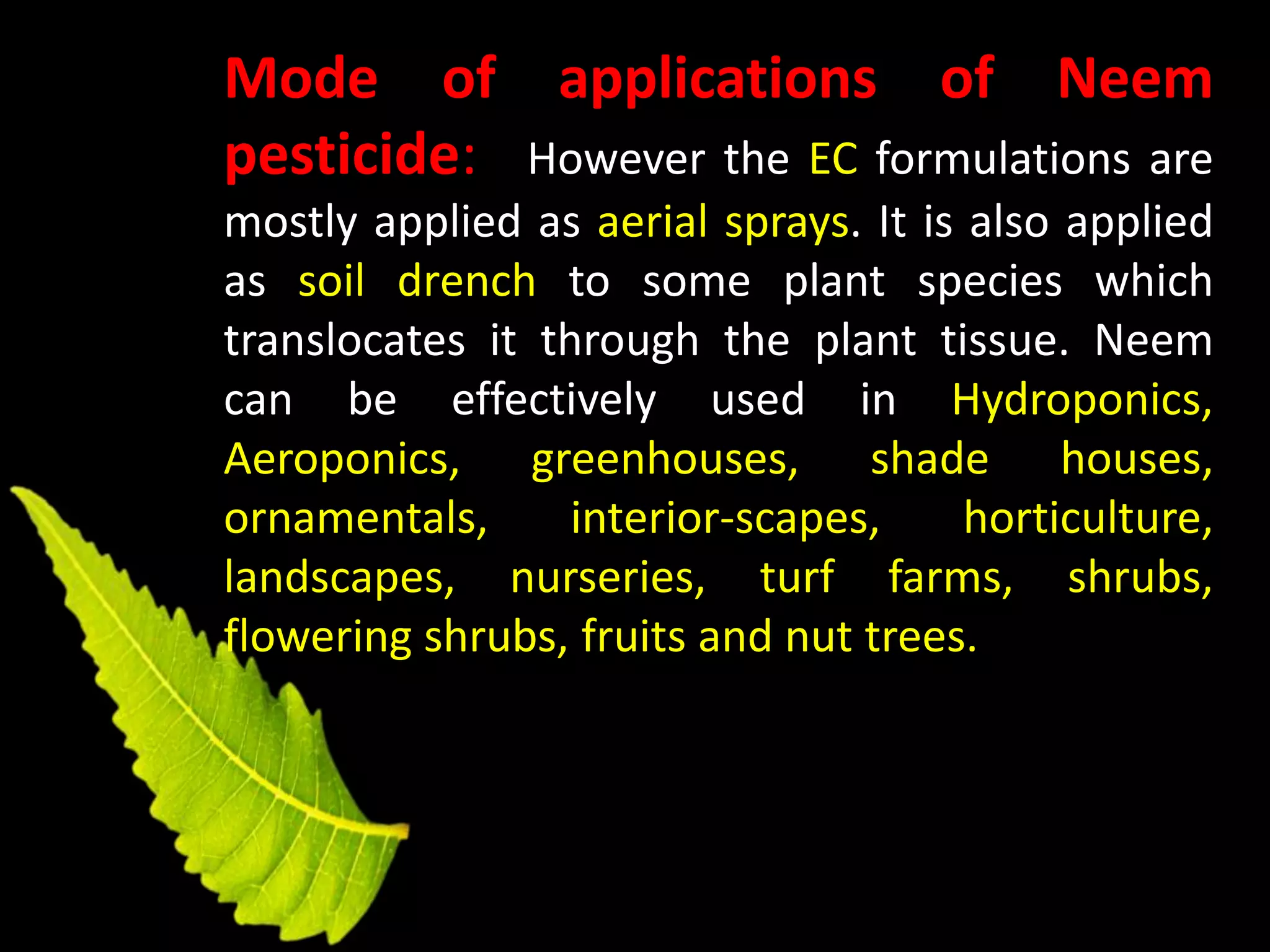 Neem products used in plant protection | PPTX