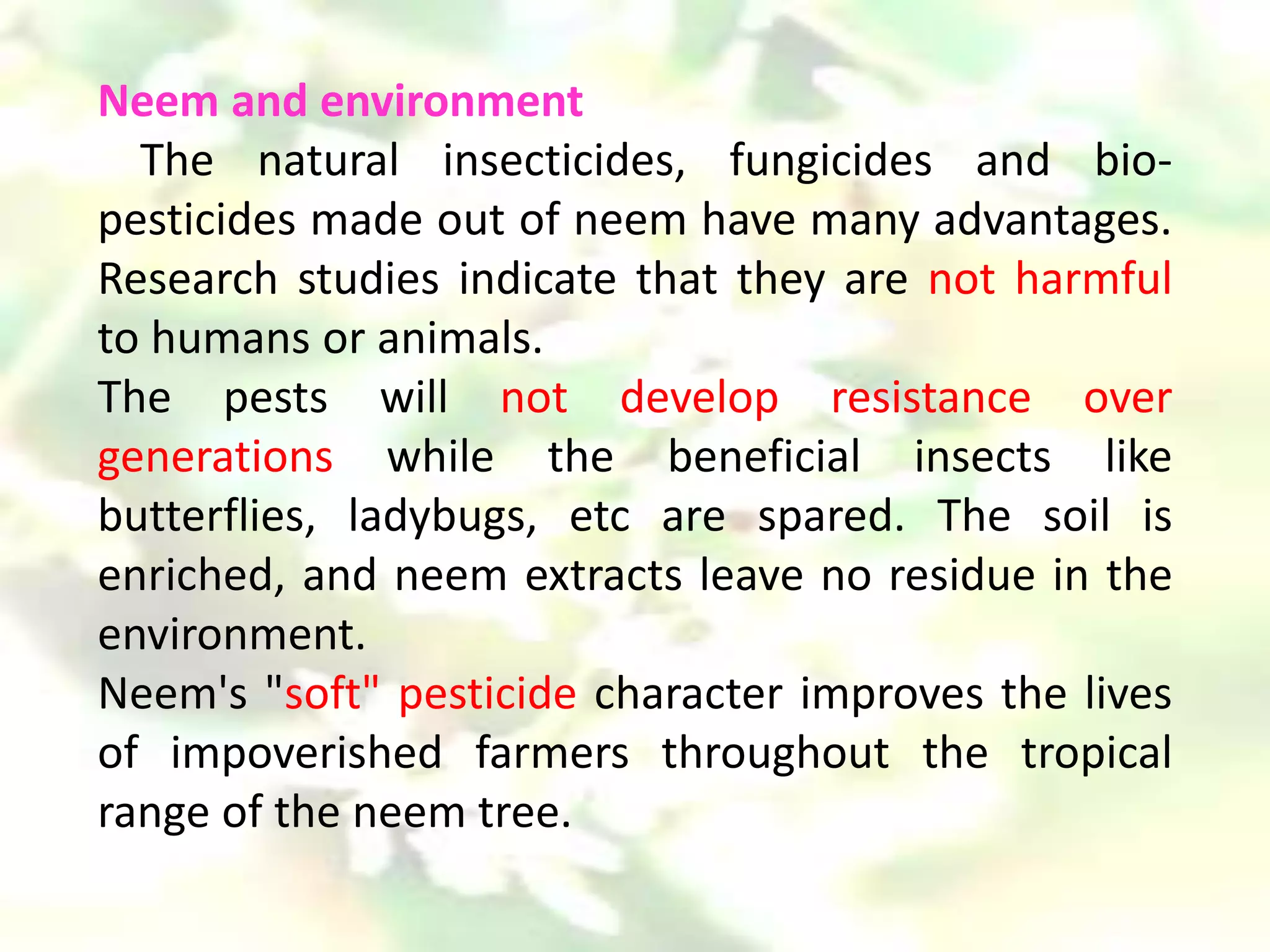 Neem products used in plant protection | PPTX