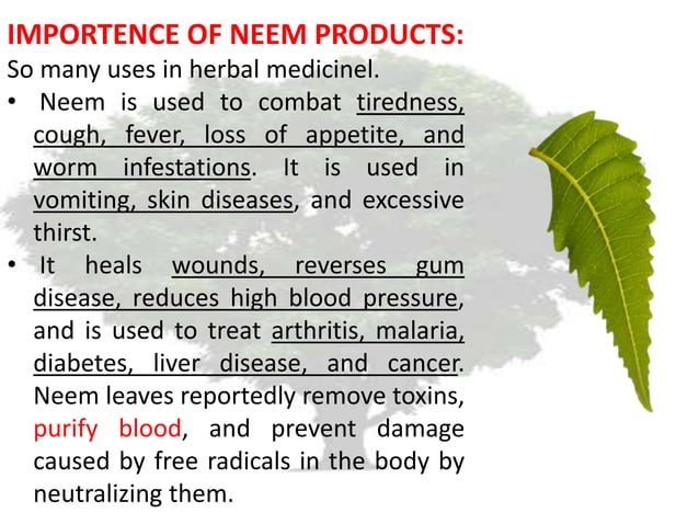 Neem products used in plant protection | PPTX | Gardening | Home & Garden