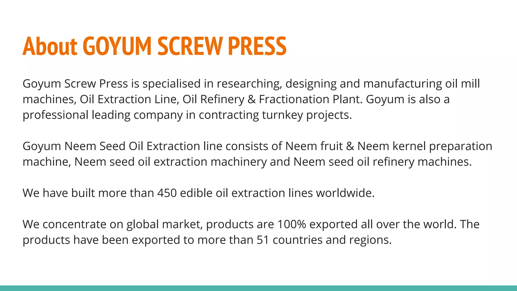 Neem seed oil extraction plant manufacturer | PPT