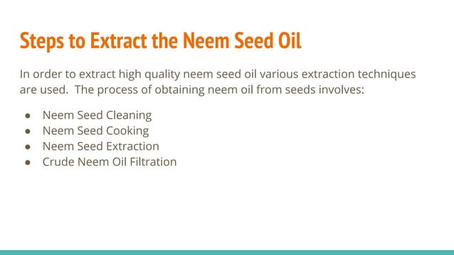 Neem seed oil extraction plant manufacturer | PPT
