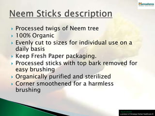 Neem sticks | PPT