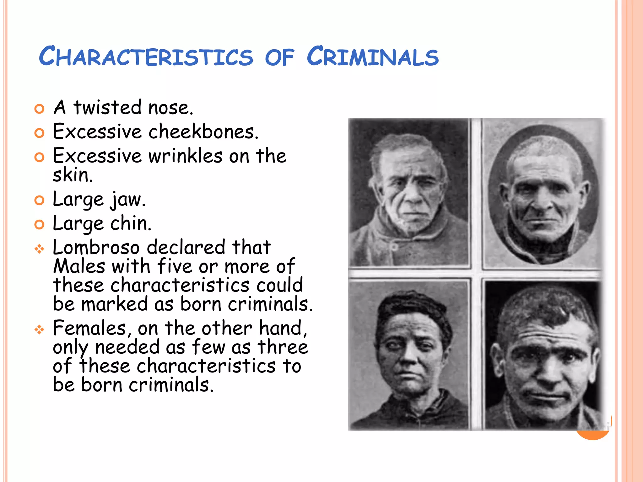 Lombrosian Theory of crime causation | PPTX