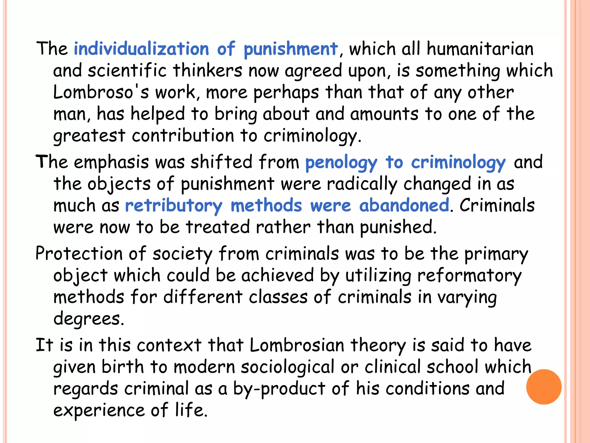 Lombrosian Theory of crime causation | PPTX