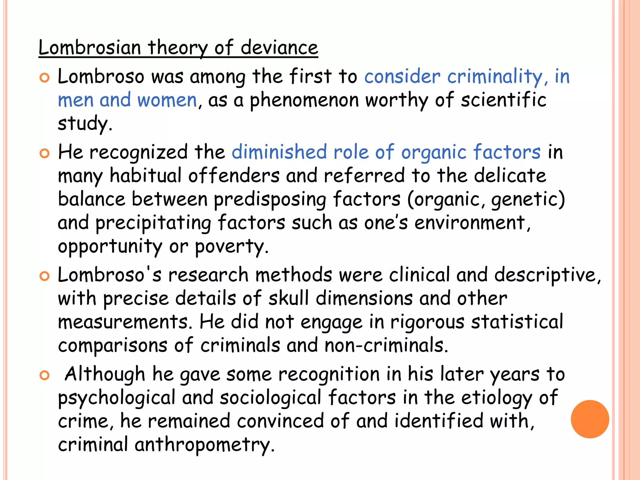 Lombrosian Theory of crime causation | PPTX
