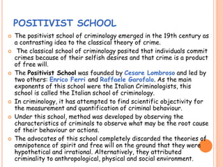 Lombrosian Theory of crime causation | PPTX