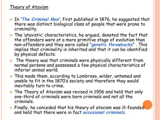 Lombrosian Theory of crime causation | PPTX