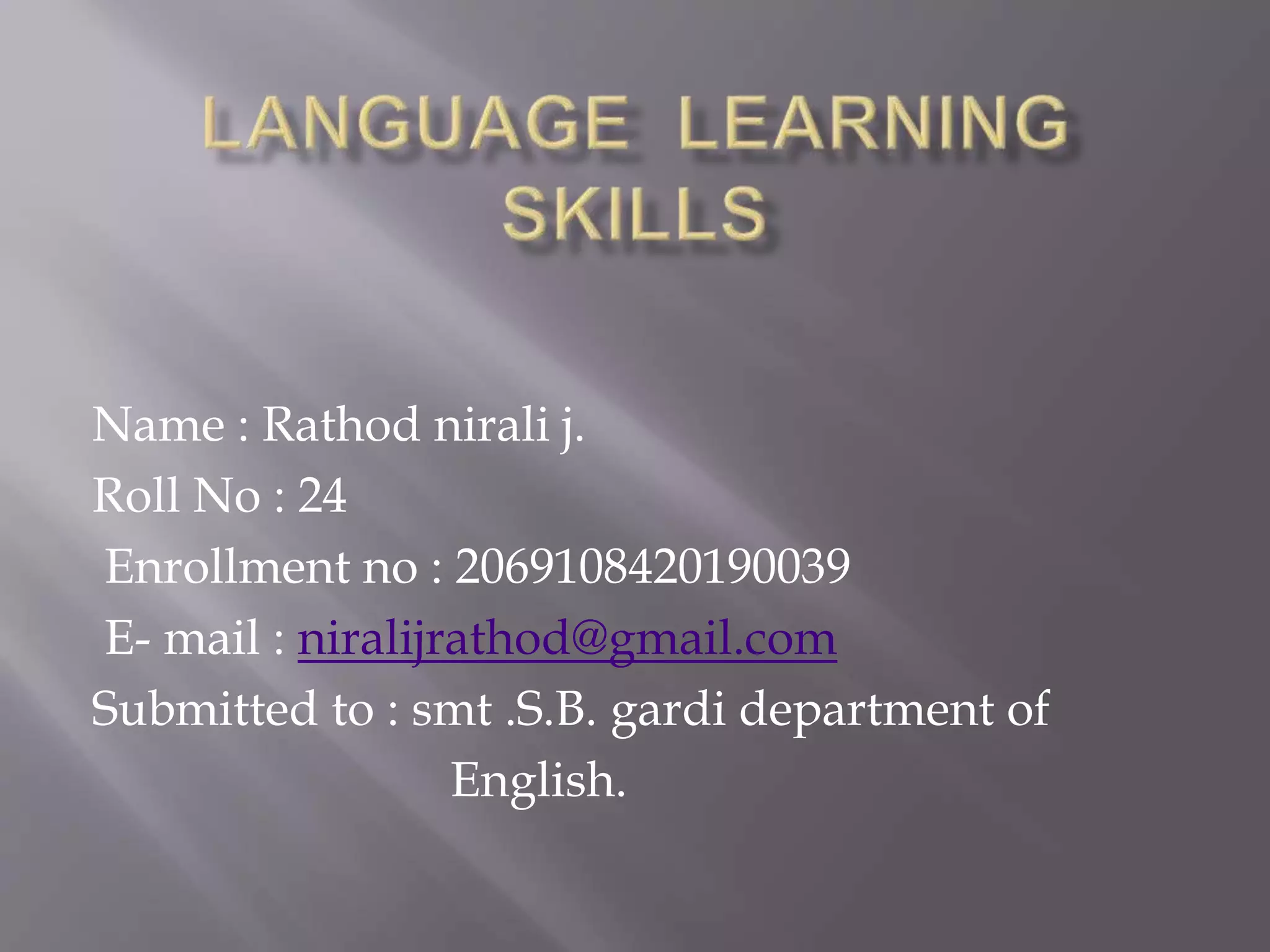 Language learning skills | PPT