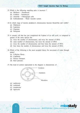 Neet 2018 Biology Sample Question Paper | PDF | Biological Sciences ...