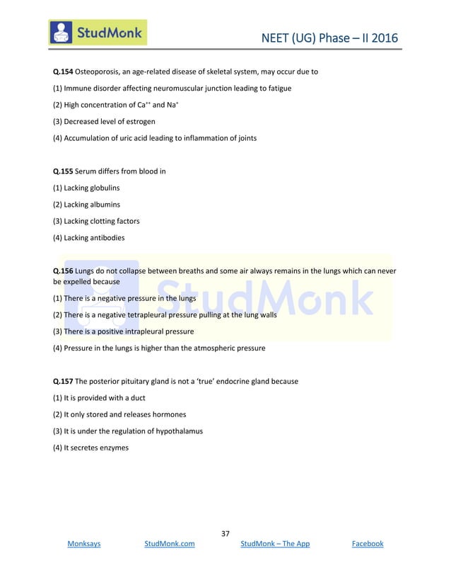 NEET Previous Year Question Paper NEET 2016 Phase 2 neet-previous-year-question-paper-neet-2016-phase-2