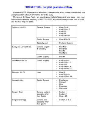 Neet ss preparation | PDF