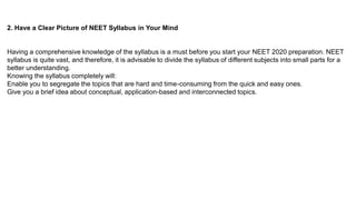 NEET PREPRATION TIPS AND STRATEGY | PDF