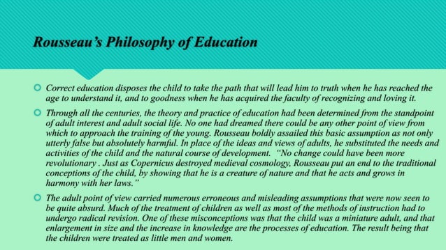 Critical review of the educational idea of Rousseau | PPT