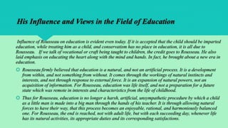 Critical review of the educational idea of Rousseau | PPT