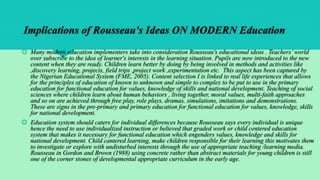 Critical review of the educational idea of Rousseau | PPT