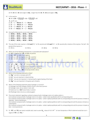 NEET 2016 Previous Year Question Paper | PDF