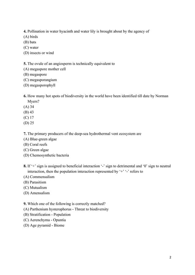 Neet botany question paper | PDF | Chemistry | Science