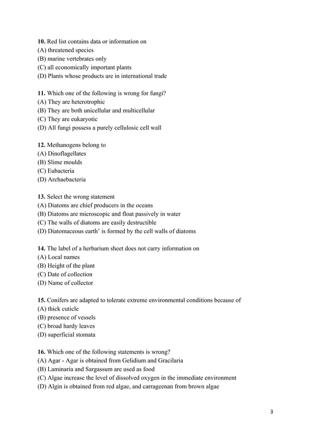 Neet botany question paper | PDF | Chemistry | Science