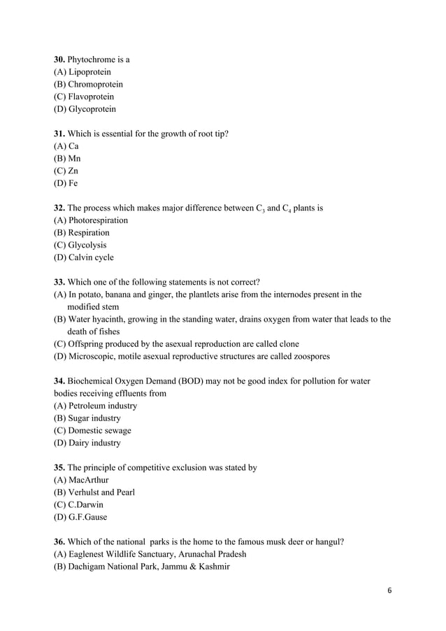 Neet botany question paper | PDF | Chemistry | Science
