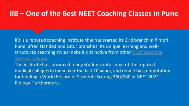 NEET Coaching Classes in Pune | PPT