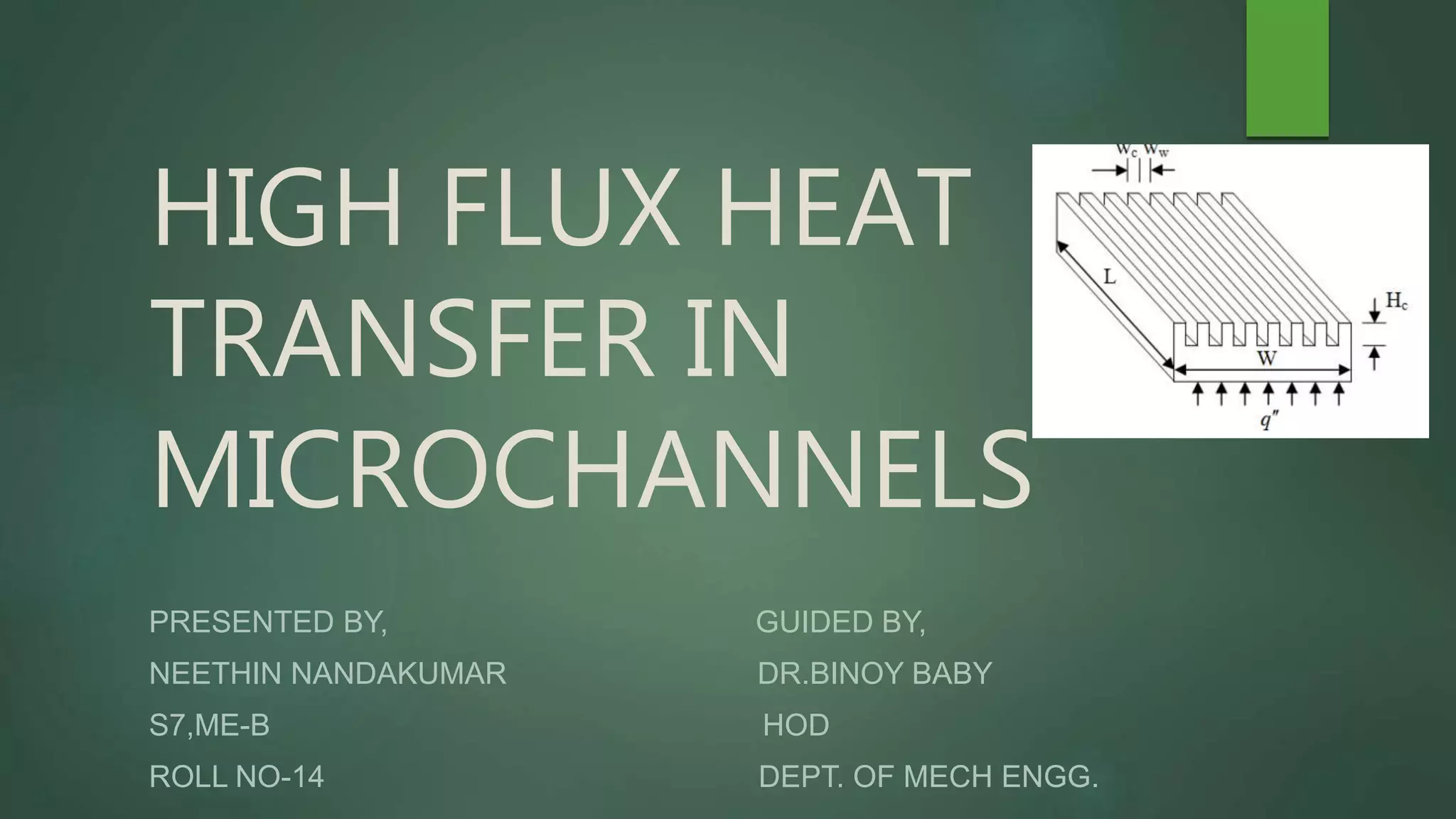 Heat transfer in microchannels | PPTX