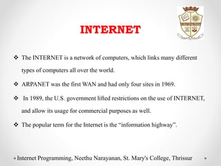 Neethu Narayanan -WEB PROGRAMMING | PPT