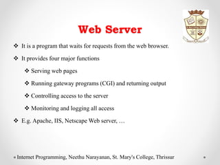 Neethu Narayanan -WEB PROGRAMMING | PPT