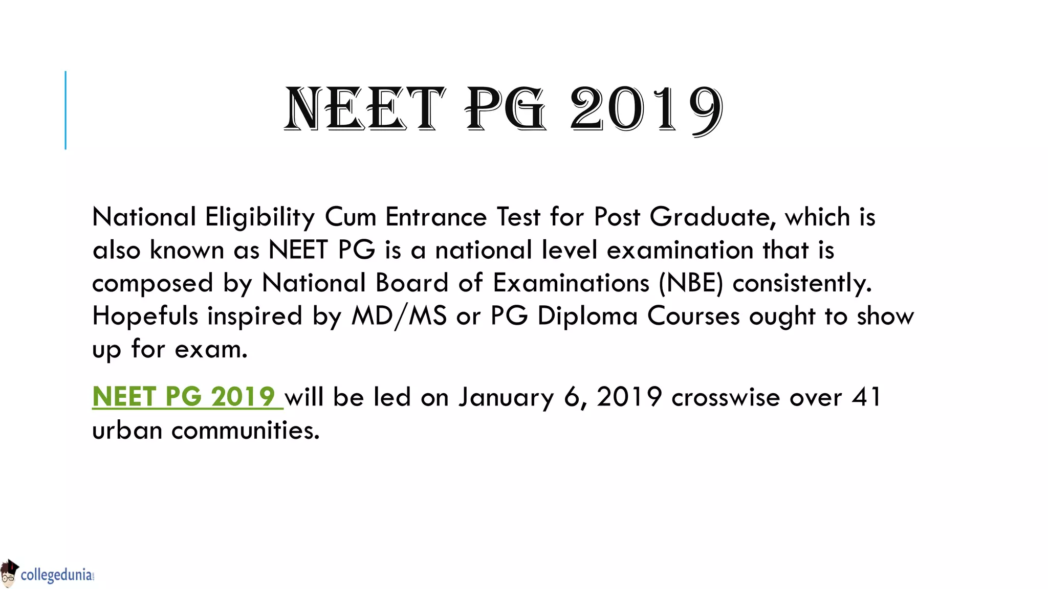 NEET PG 2019 | PPT