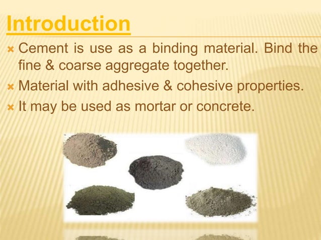 Cement | PPTX | Chemistry | Science
