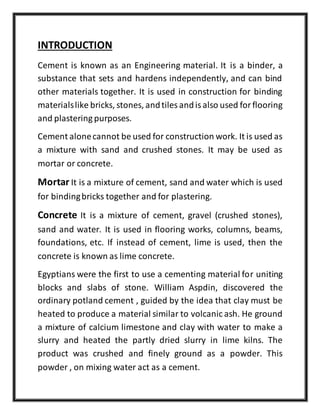 Cement | DOCX | Chemistry | Science