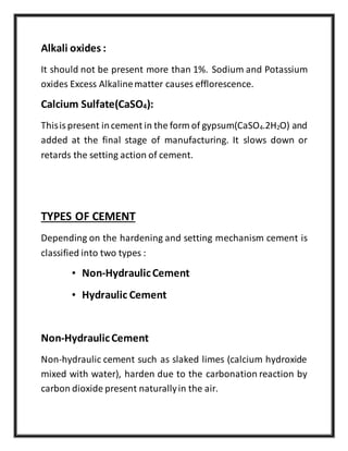 Cement | DOCX | Chemistry | Science