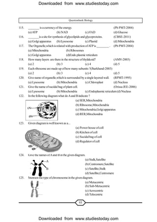 Neet biology cell structure | PDF | Biological Sciences | Science