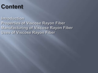 Viscose Rayon Fiber | PPTX
