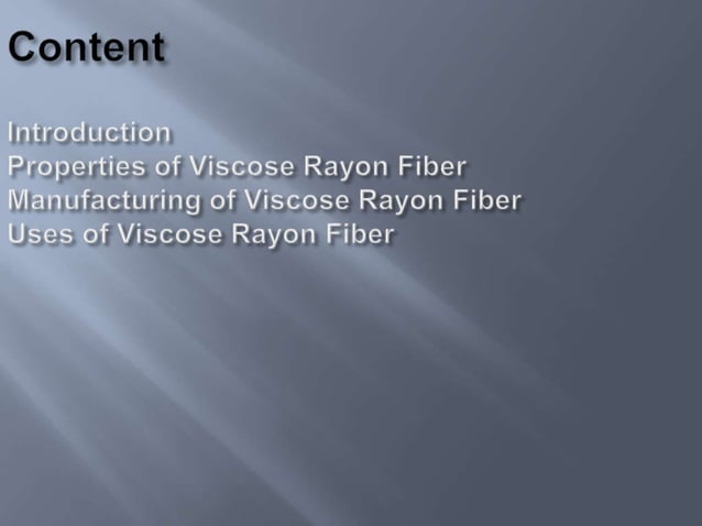 Viscose Rayon Fiber | PPTX